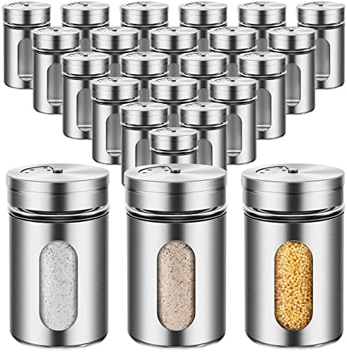 Amazon.com: Dandat 24 Pcs Salt and Pepper Shakers Stainless Steel Spice ...
