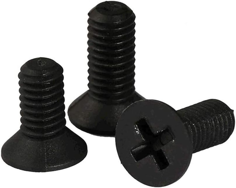 M4 / 4mm Black Nylon Flat Head Phillips Screws Countersunk Head Machine ...