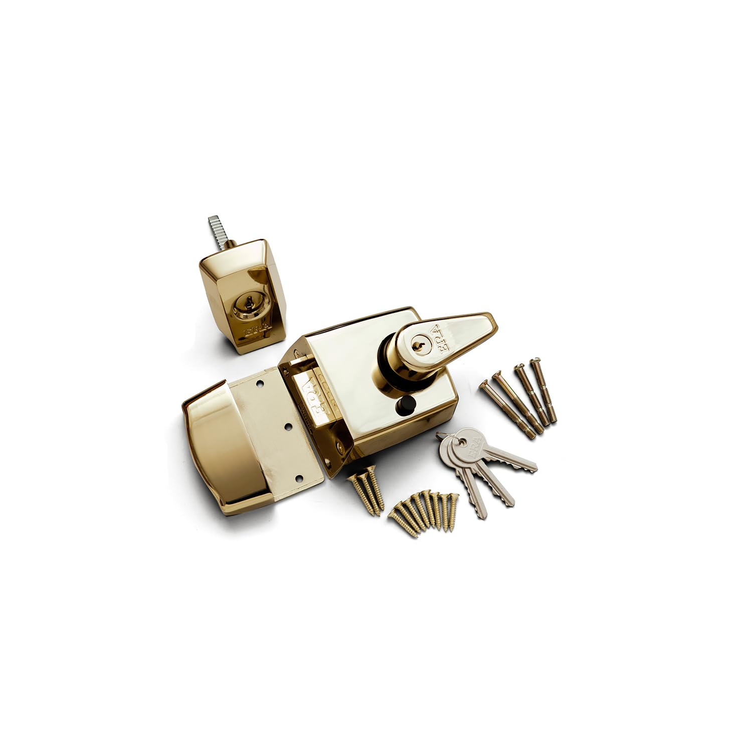 British Standard High Security Nightlatch Door Lock Brass Body, Brass ...