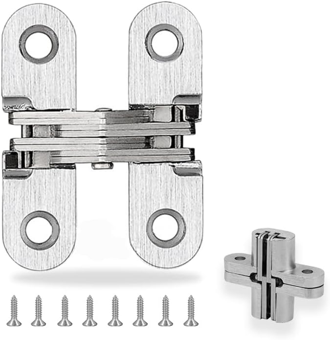 PERFETSELL 2 PCS Hidden Hinges Invisible Concealed Cross Hinges 180 ...