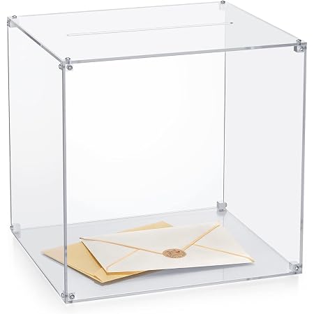 Amazon.com: Acrylic Card Box with Slot, Clear Envelope Gift Box for ...