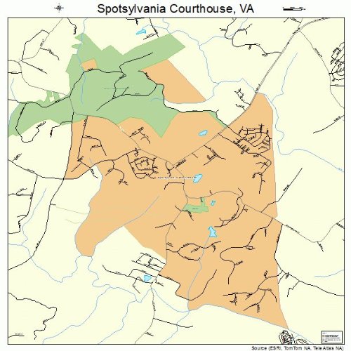 Amazon.com: Large Street & Road Map of Spotsylvania Courthouse ...