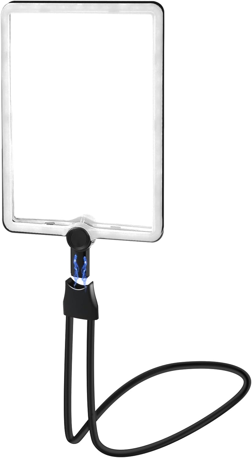 Amazon.com: Large 6X Magnifying Glass with 50 LEDs Light Hands Free ...