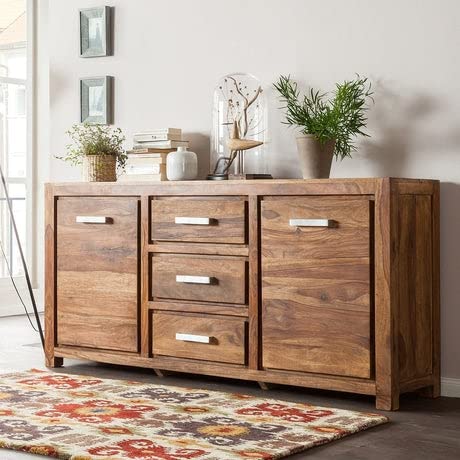 Choyal Solid Wooden Sideboard Cabinet for Living Room | Kitchen Side ...