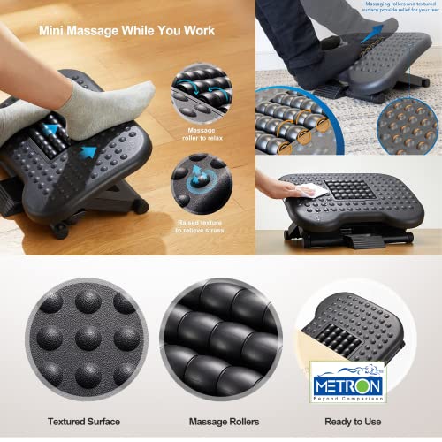 Metron Ergonomic Adjustable Office Footrest Desk | Foot Rest Under ...