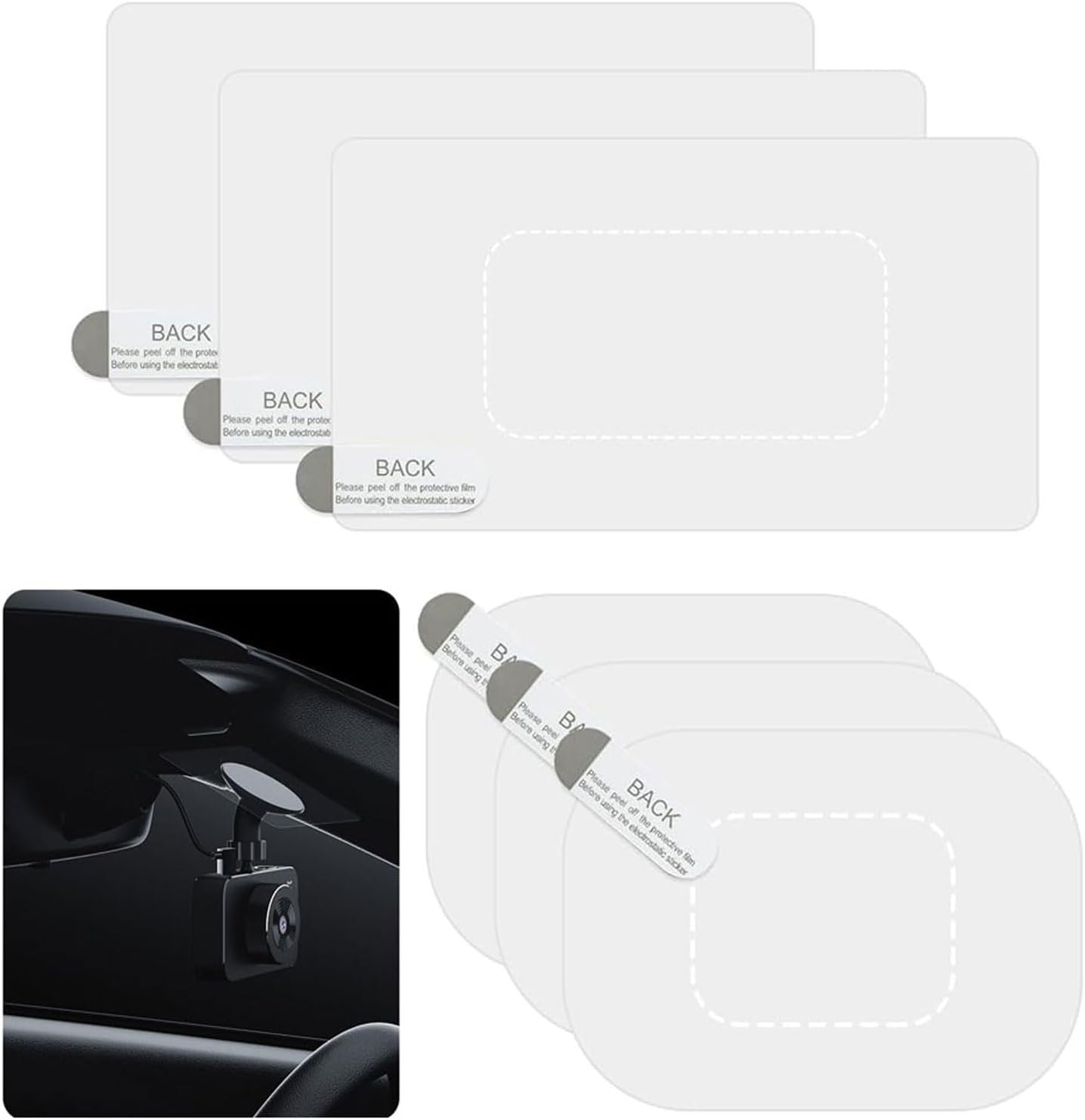 Amazon.com: Oreutkd Windshield Dashcam Stickers, Sturdy Electrostatic ...