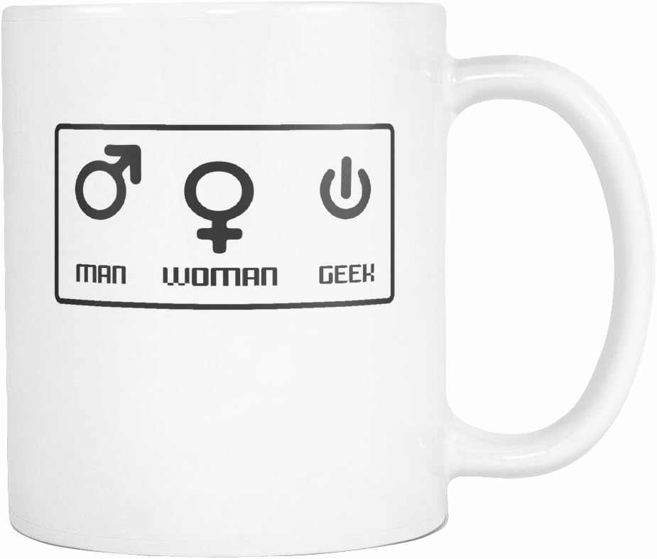 Amazon.com: Man Woman Geek Coffee Mug, 11 Ounce : Home & Kitchen
