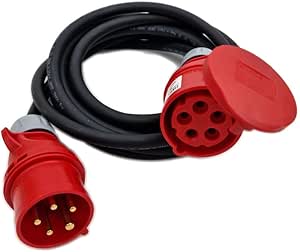 UK Made 5 Metres 16 Amp 415 Volt, 3-Phase (5-Pin) IP44 Mains Power ...