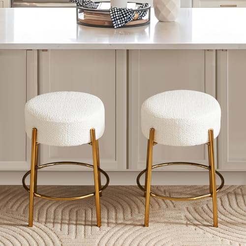 Amazon.com: SoarFlash Modern Bar Stools Set of 2, 24" Sherpa Counter ...
