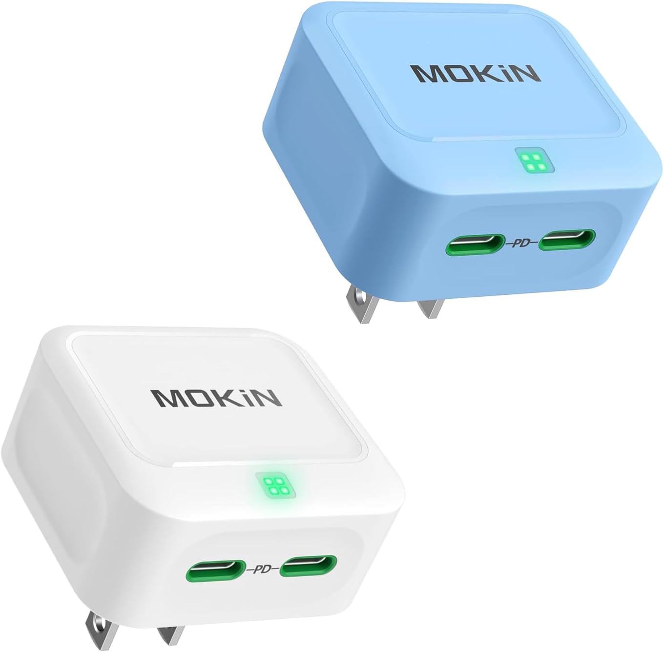 Amazon.com: 40W USB C Charger Block, MOKiN PD GaN+ Dual Port Fast ...