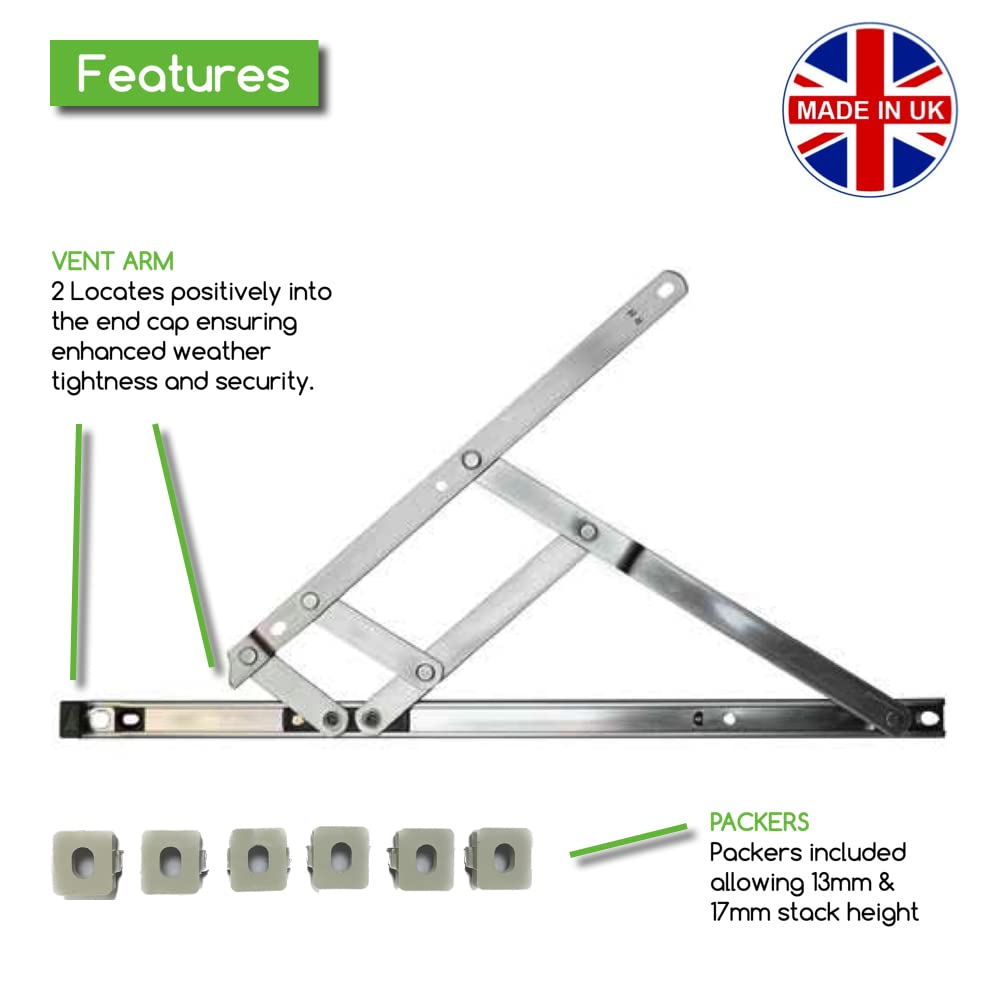 Genius 10” (250mm) Retrofit UPVC Window Friction Stay Hinges Top Hung ...