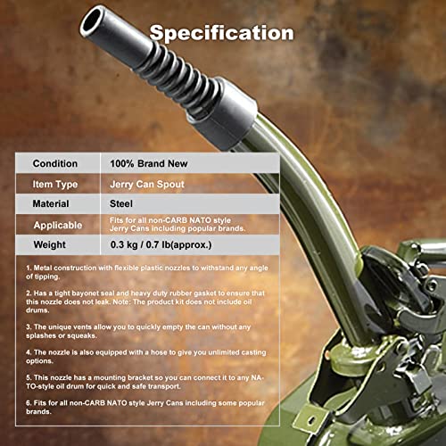 Snapklik.com : Fuel Can Spout, Flexible Jerry Can Spout Metal Fuel Can ...