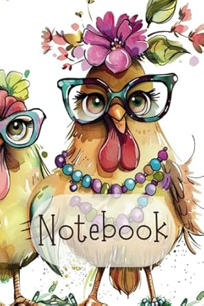 Amazon.com: Whimsical Silly Chicken Theme Notebook - 120 College Ruled ...