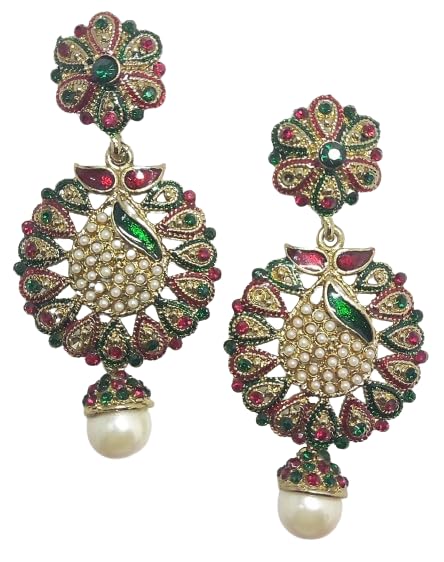 Buy Punjabi Earrings with Intricate Design and Pearls, Gold Plated ...
