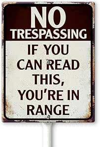 Amazon.com : Lucidhisun No Trespassing,If You Can Read This You're In ...