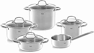 Fissler San Francisco 5-Piece Stainless Steel Saucepan Set, Saucepan Set, Pots with Glass Lid ...