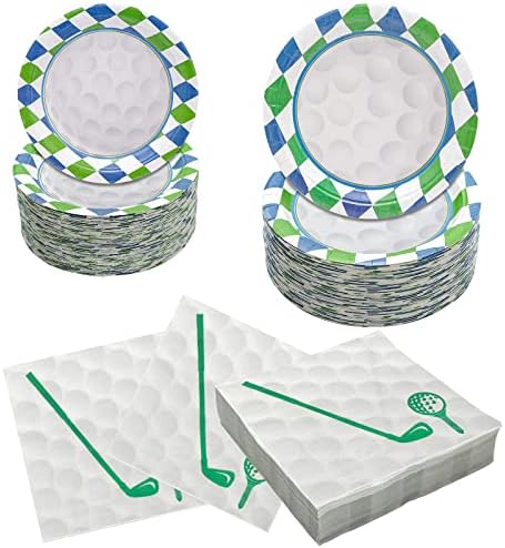 Amazon.com: Dydamud Golf Party Supplies, 140pcs Disposable Tableware ...