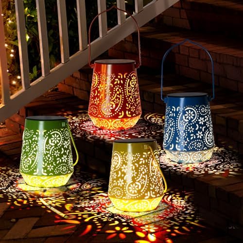Amazon.com: Woanger Solar Lanterns Outdoor Waterproof Garden Decor ...
