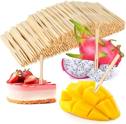 Amazon.com: 200 Bamboo Appetizer Forks, 3.5" Disposable Bamboo Fork for ...