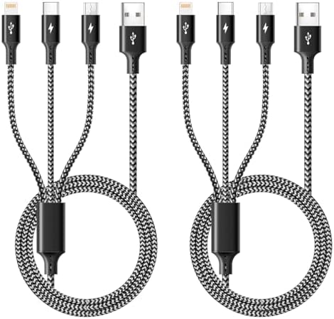 Amazon.com: Multi Charging Cable, (2 Pack 4FT) Multi USB Charger Cable ...