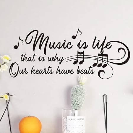 Amazon.com: Music is life that is why our hearts have beats Notes Music ...