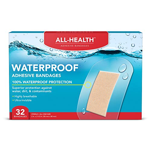 All Health Clear Waterproof Adhesive Bandages, Extra Large 2 in x 3 1/2 ...