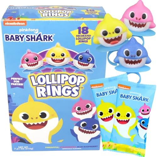 Amazon.com : Fruidles Baby Shark Candy Lollipop, Fruit-Flavored ...