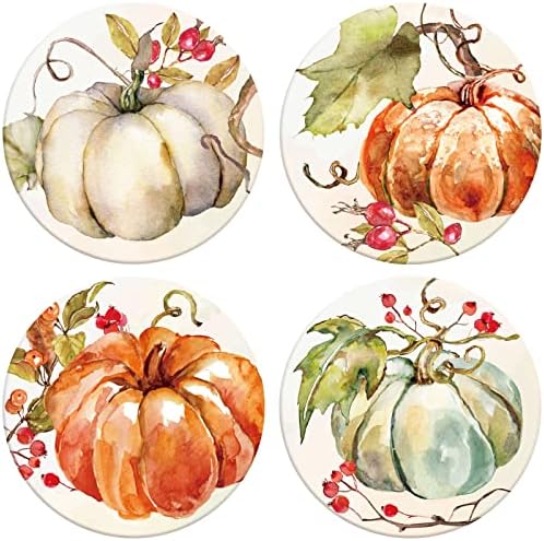 Amazon.com: JarThenaAMCS 4Pcs Fall Thanksgiving Coasters Vintage Autumn ...