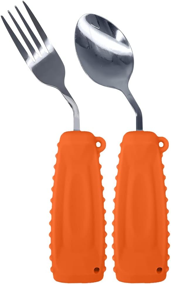 Amazon.com: EZ Assistive Adaptive Spoon & Fork Easy to Hold for ...