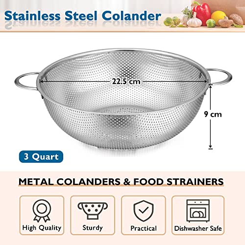 Stainless Steel Colander 22cm, Herogo Metal Kitchen Colanders with ...