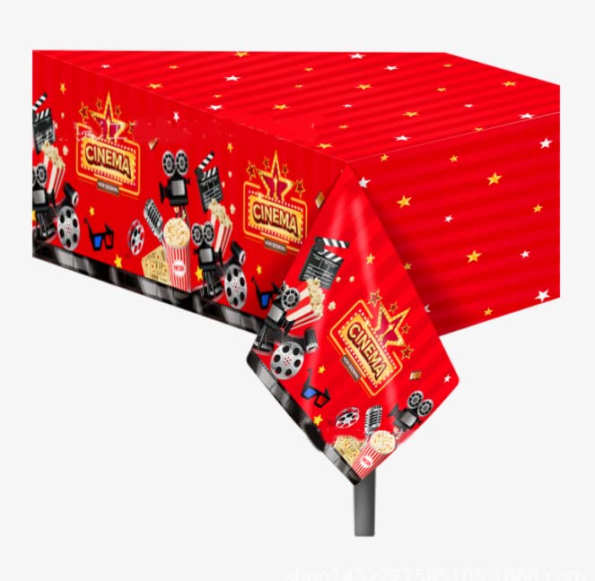 Dusenly Movie Night Party Tablecloth Hollywood Cinema Party Table Cover ...