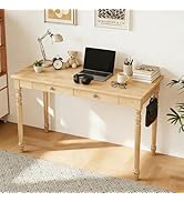 Amazon.com: WOPITMER Solid Wooden Desk with Drawers - 32 x 16 Inch ...