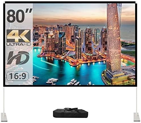 Amazon.com: Projector Screen with Stand, Wootfairy 100 inch Foldable ...
