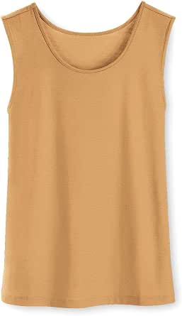 Silky Knit Tank Top (L, Caramel) at Amazon Women’s Clothing store