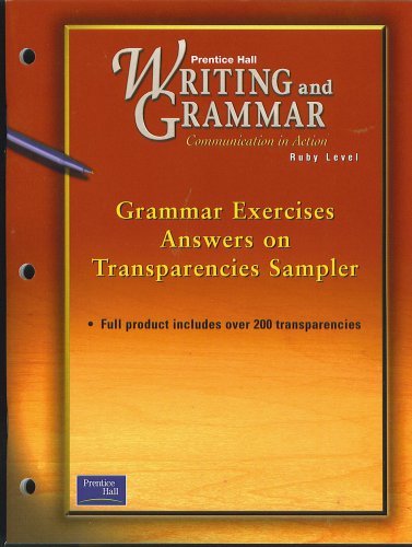 SAMPLER of Grammar Exercises Answers on Transparencies, for Prentice ...