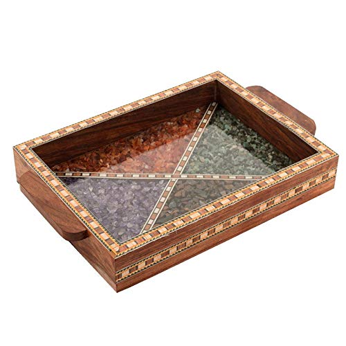 Desi Decor Wooden Gems Stone Inlay Patti Serving Tray Set : Amazon.in ...