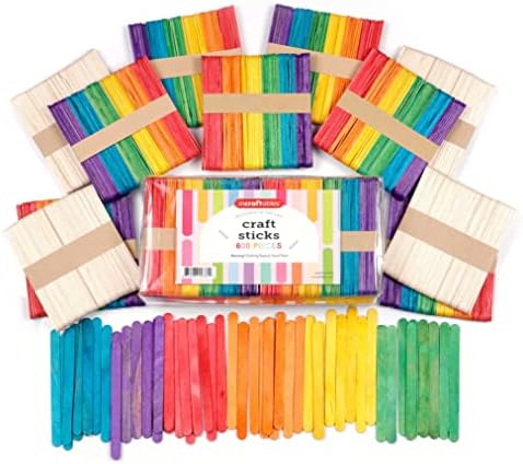 Amazon.com: Incraftables Colored Popsicle Sticks for Crafts 600pcs (7 ...