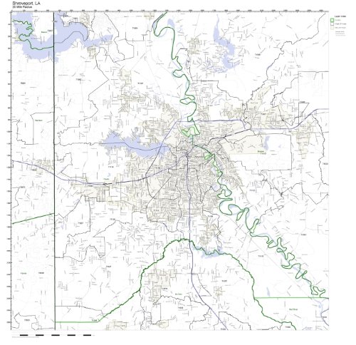 Amazon.com : Shreveport, LA ZIP Code Map Laminated : Prints : Office ...