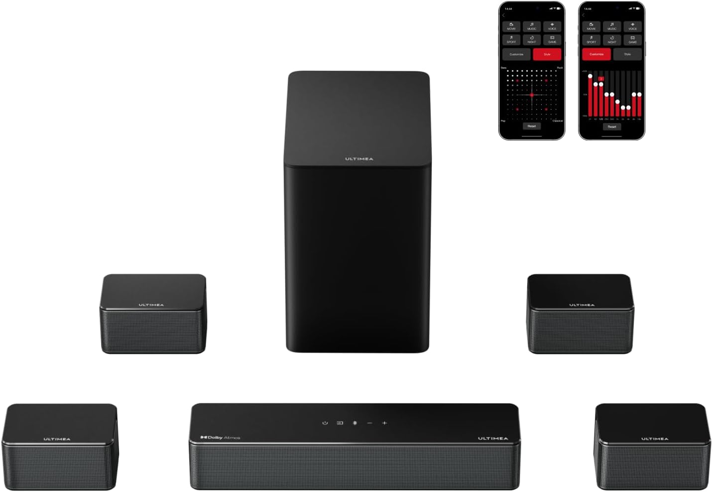 ULTIMEA 7.1 Surround Sound System for TV with Dolby Atmos, APP Control ...
