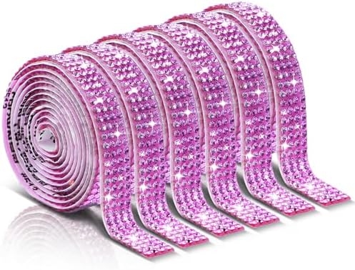 6 Rolls Purple Rhinestone Ribbon Bedazzling Strips Self Adhesive ...