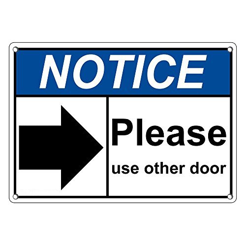 Weatherproof Plastic ANSI Notice Please Use Other Door Sign with ...