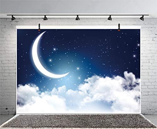 Amazon.com : FUERMOR Background 7x5FT Bright Full Moon and Stars ...
