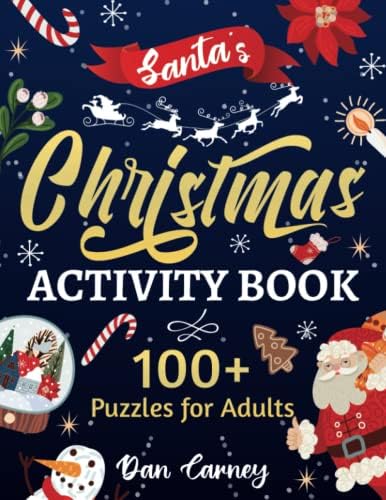 Santa's Christmas Activity Book: 100+ Puzzles for Adults : Carney, Dan ...