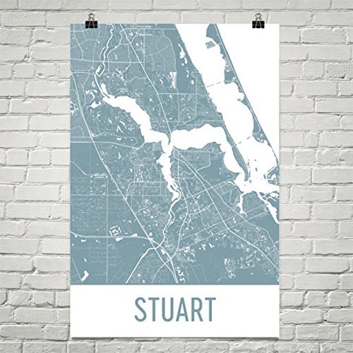 Amazon.com: Stuart Map, Stuart Art, Stuart Print, Stuart FL Poster ...