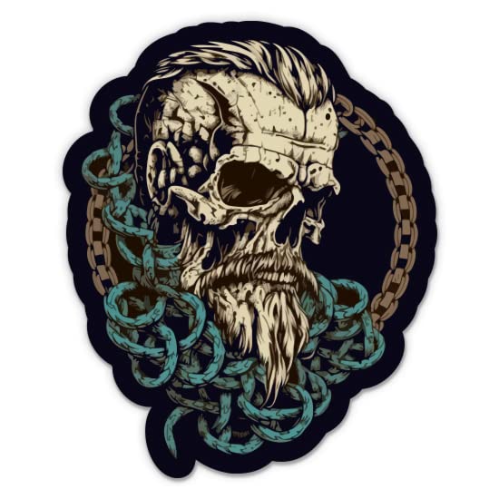 Amazon.com - Viking Skull Stickers - 2 Pack of 3 Stickers - Waterproof ...