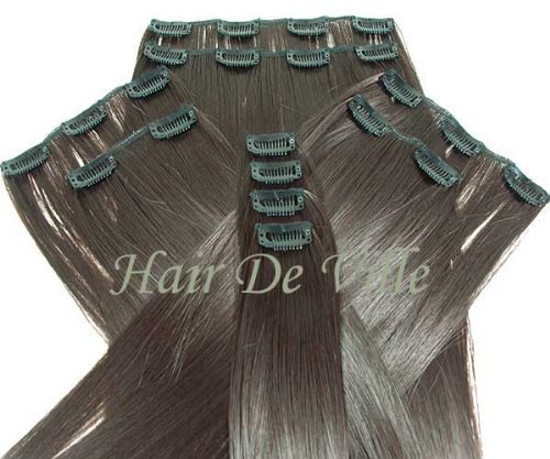 Amazon.com : 10 Pcs Full Head Heat Resistant Synthetic Clip In Hair ...