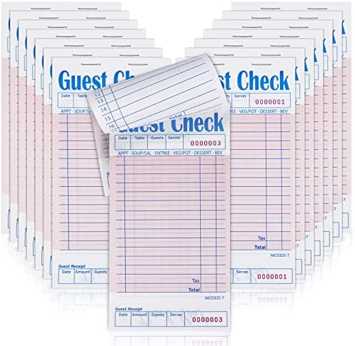 Amazon.com: Rcybeo Guest Check Pads (15 Pack) Numbered Server Note Pads ...