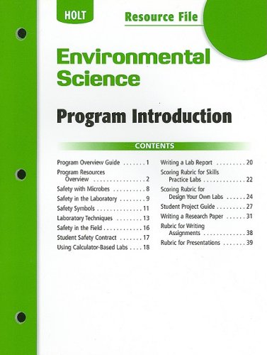 Holt Environmental Science: Program Introduction Resource File: Holt ...