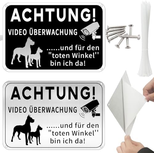 Svalor Aluminium Hundewarnschild, 30 cm x 20 cm, Schwarz, Funktional ...