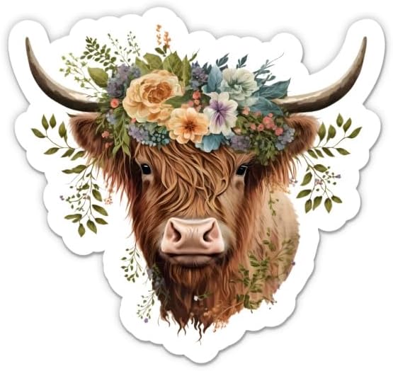 Amazon.com: Highland Cattle Sticker - 3" Laptop Sticker - Waterproof ...